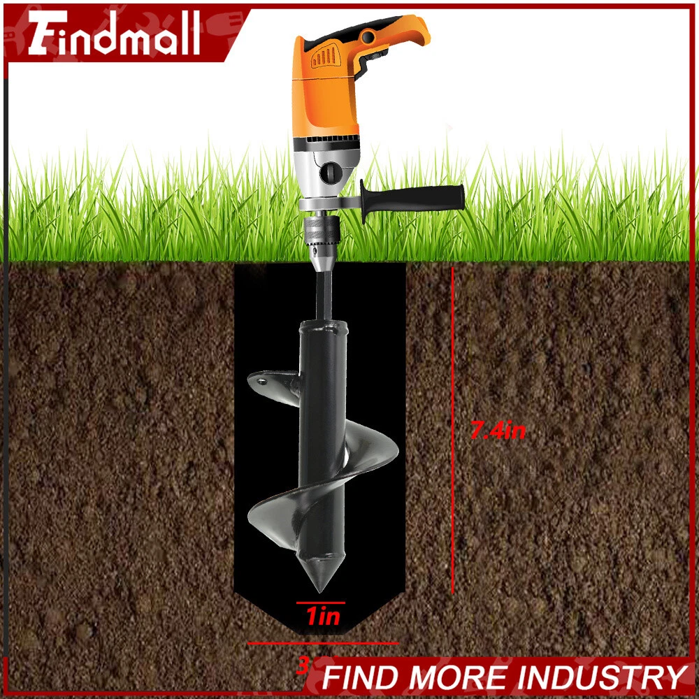 OLIVE- Findmall 3 In. Ã— 7 In. Auger Drill Bit Garden Plant Flower Bulb ...