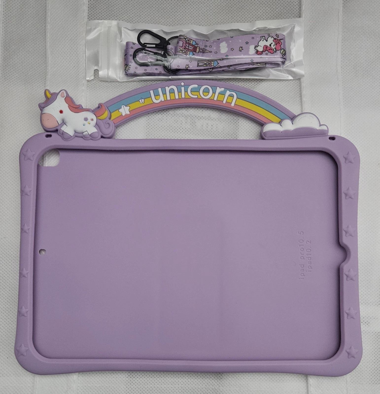 OLIVE- For Kids Tablets Size 10.2 & 10.5 Purple Unicorn Silicone Case W ...