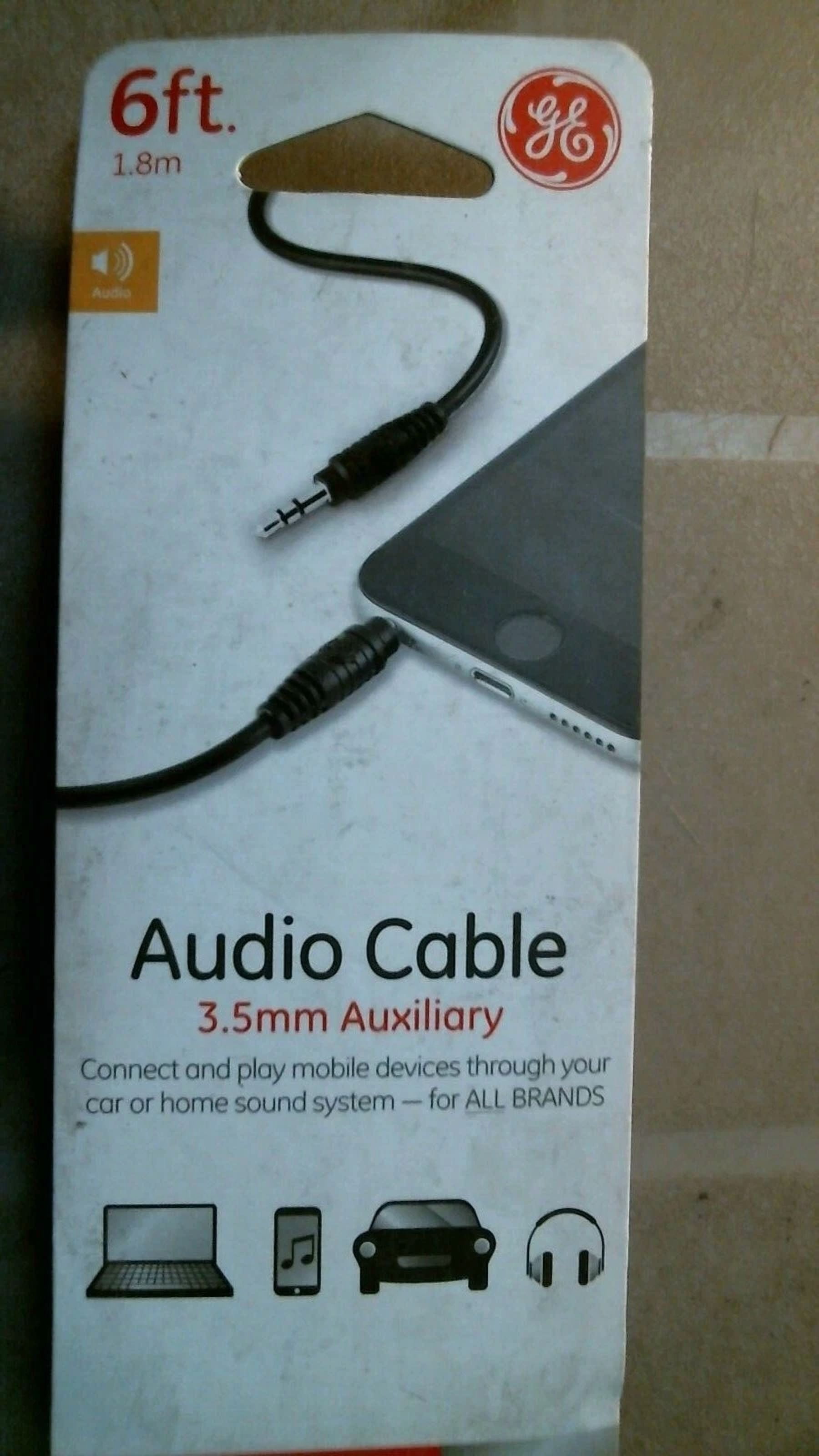 OLIVE- Ge 33572 6' Audio Cable, Black, Free Shipping - Walmart.com