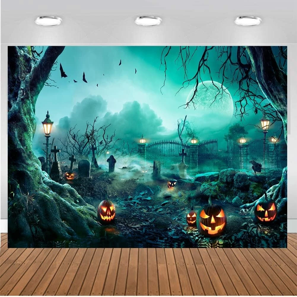 OLIVE- Halloween Backdrop Photography Background Horror Moon Night ...
