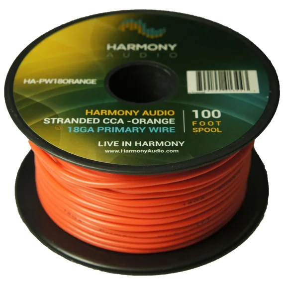 OLIVE- Harmony Car Primary 18 Gauge Power Or Ground Wire 100 Feet Spool ...