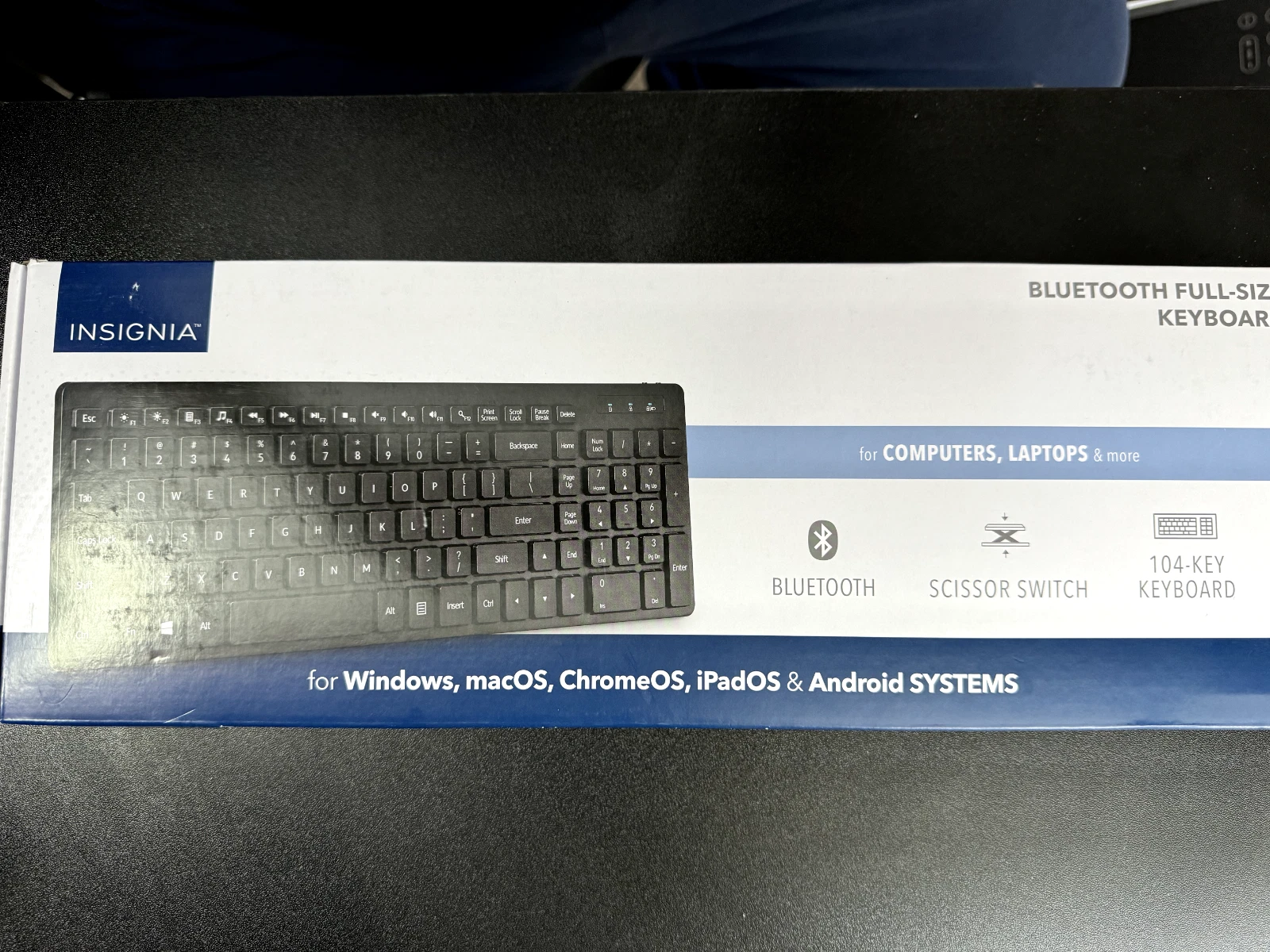 OLIVE- Insignia Full-Size Bluetooth Scissor Switch Keyboard - Black Ns ...