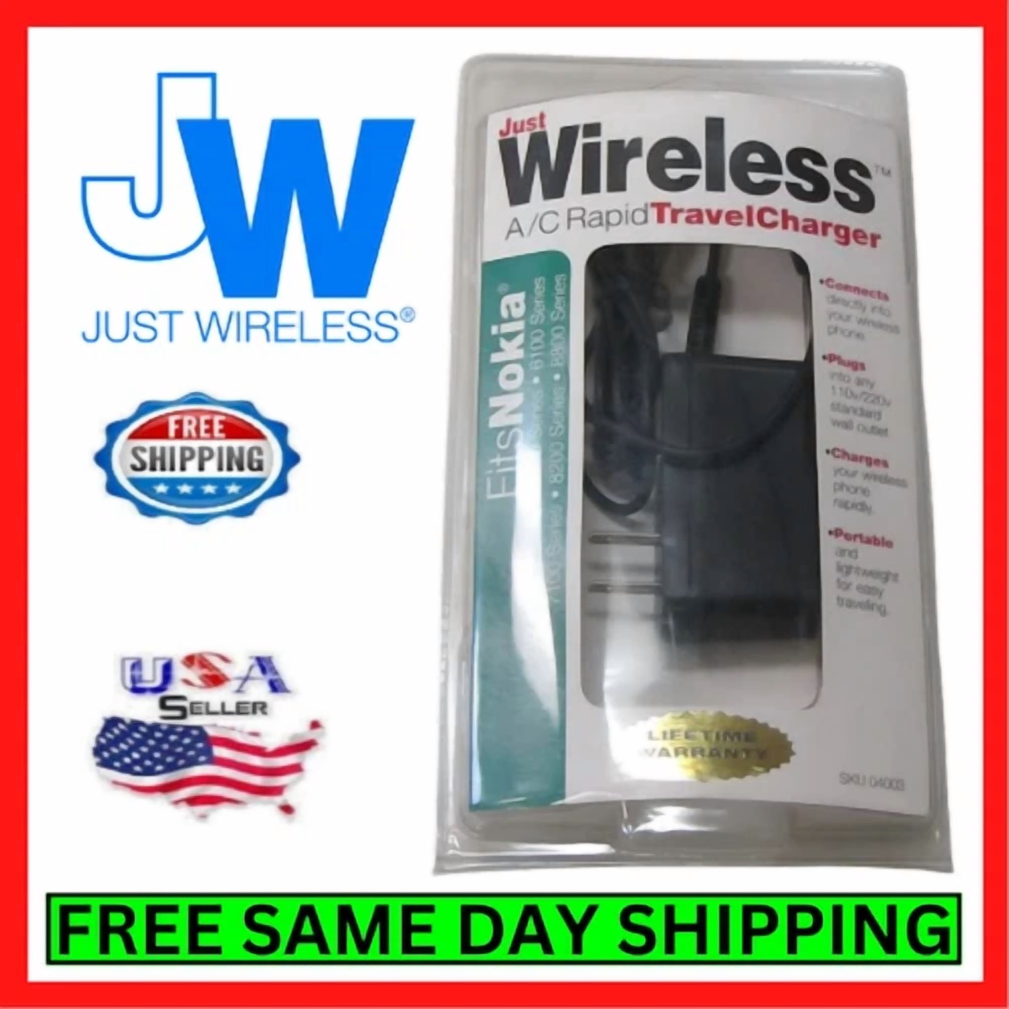 OLIVE- Just Wireless A/C Wall Phone Charger Old Nokia Cells 110V/220V ...