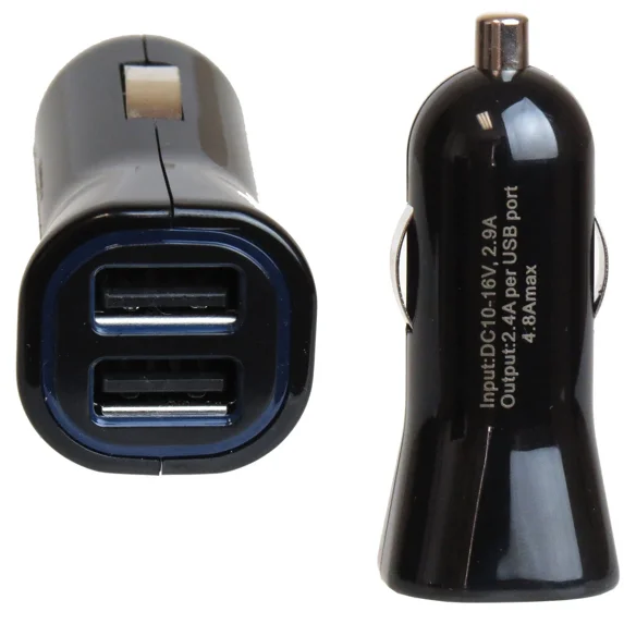 OLIVE- Kaito Ka480 Dual Usb 2 Port Dc Car Charger 4.8A Adapter For Samsung Galaxy Phone ...