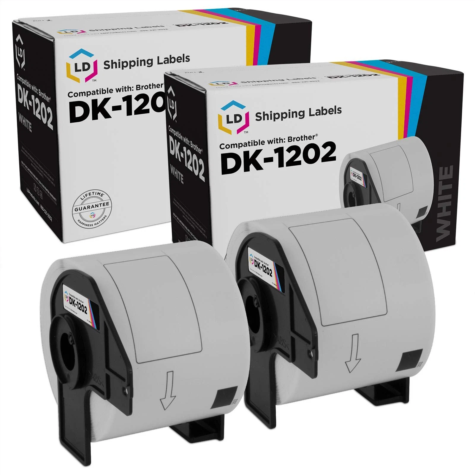 OLIVE- Ld Compatible Brother Dk-1202 2 Rolls Of Shipping Labels / 2.4 ...