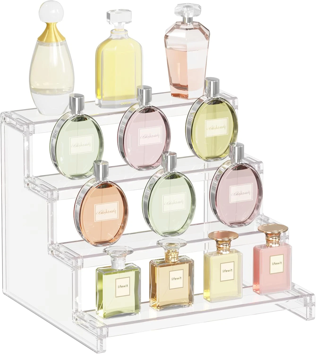 OLIVE- Lifewit 4 Tier Clear Display Riser Stand, Tool-Free Assembly ...