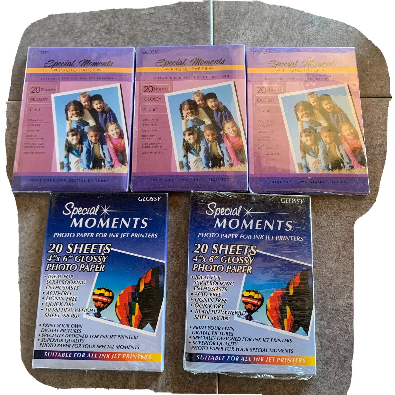 OLIVE- Lot Of 5,20 Sheets Glossy Special Moments Photo Paper For Ink ...