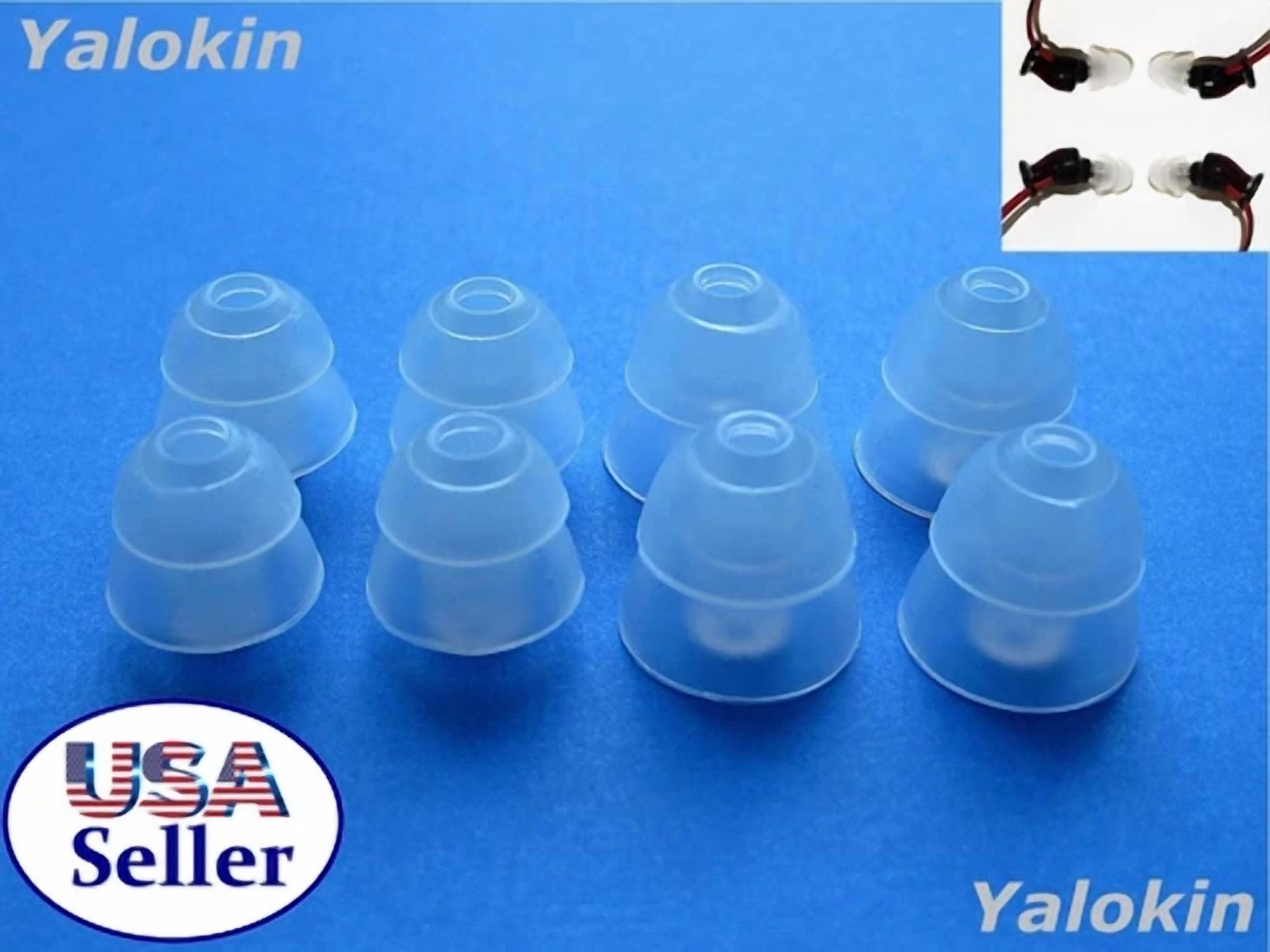 OLIVE- New 4S/4L Clear Double Flange Adapter Eargels For Sennheiser ...