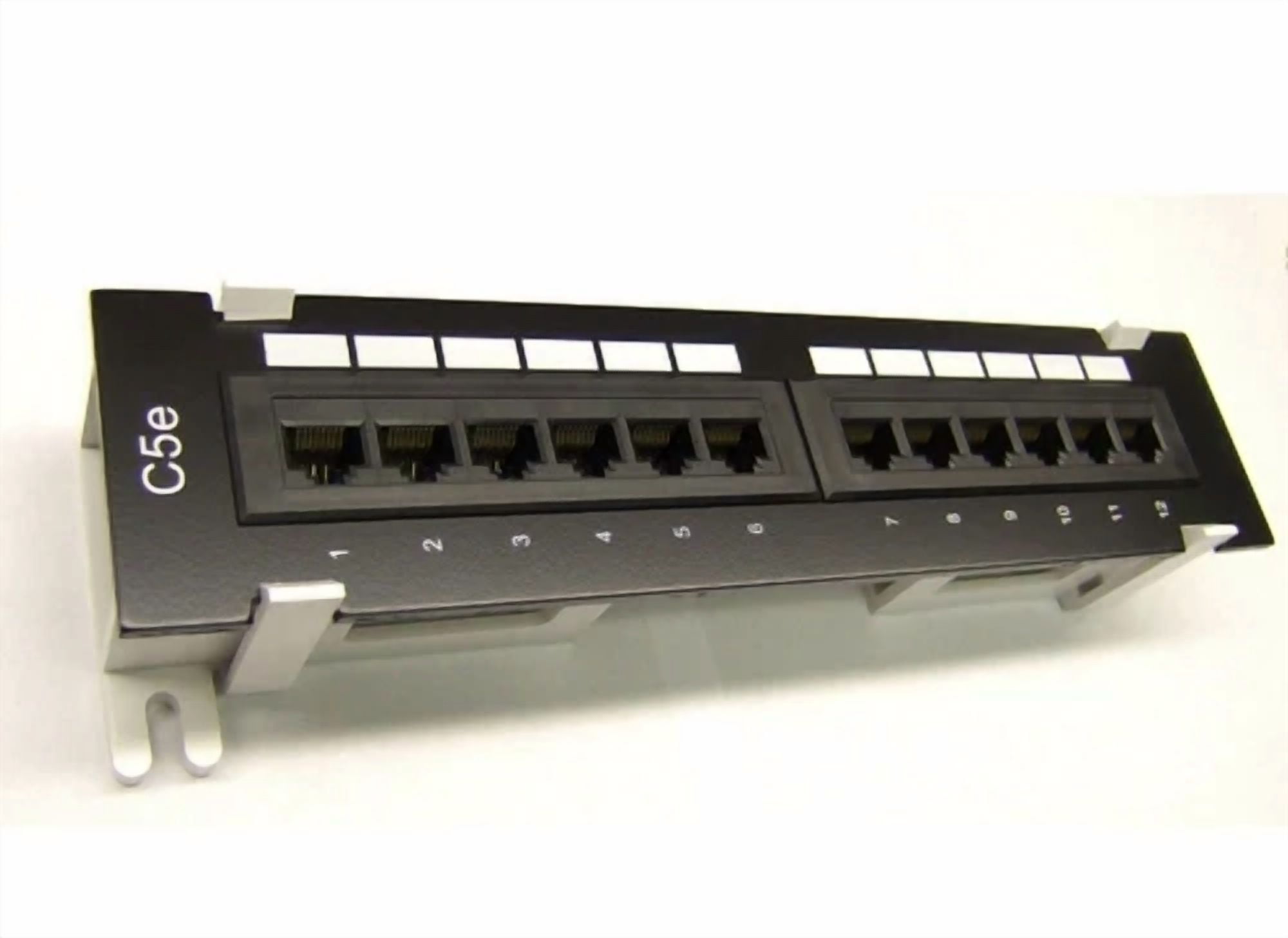 OLIVE- New Cat5E 12 Port Patch Panel Rj45 110 Network Mini Surface Wall ...