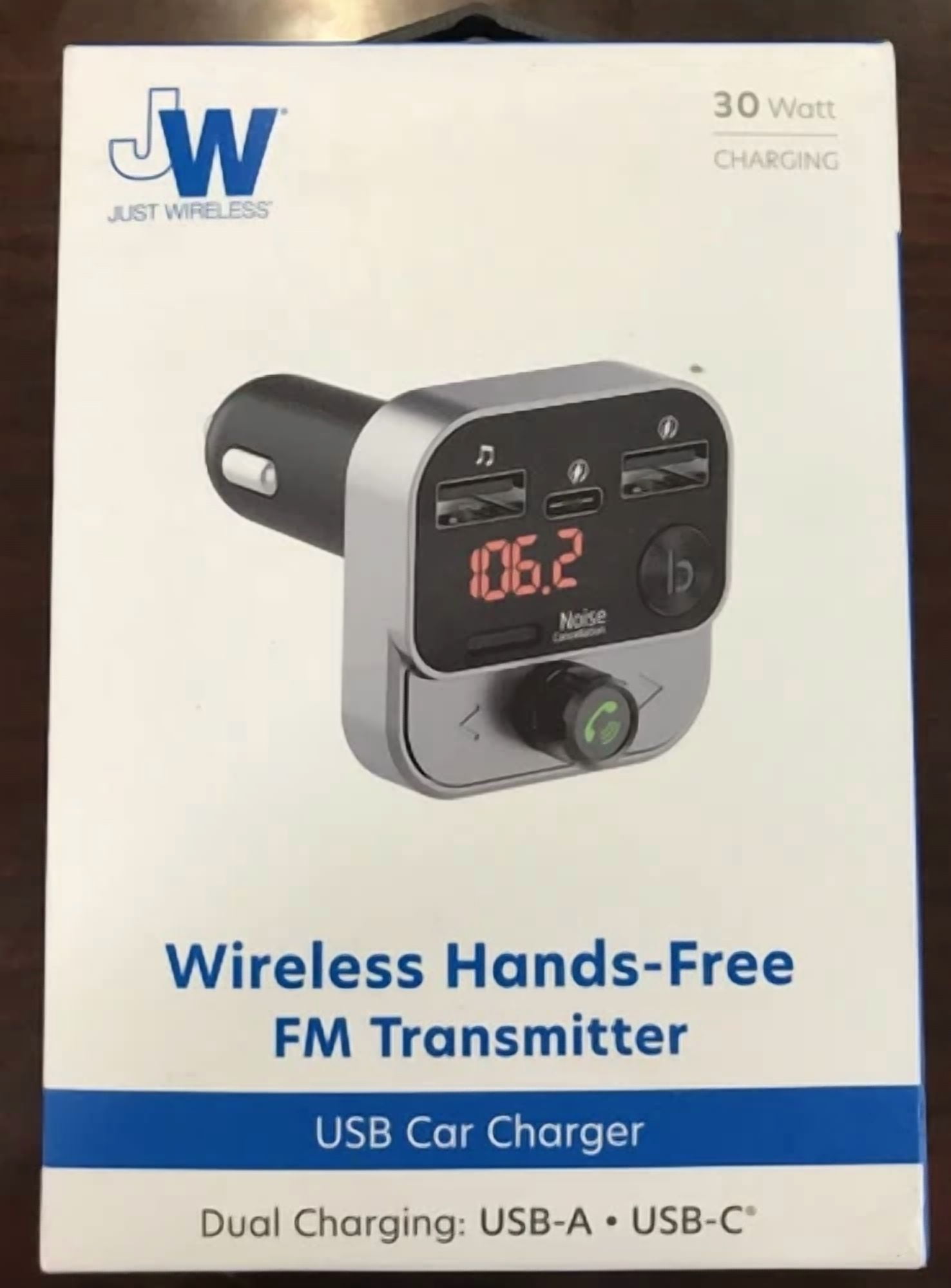 OLIVE- New Just Wireless Bluetooth Fm Transmitter With Usb-C And Usb-A ...