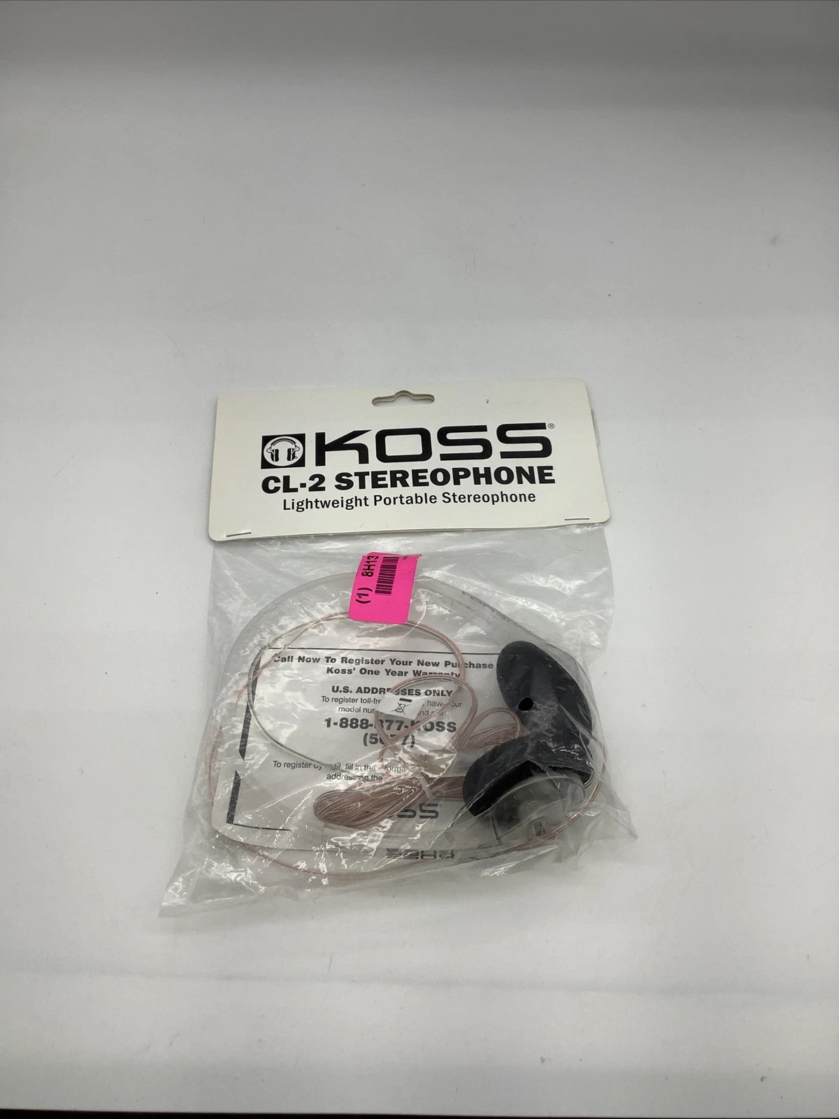 OLIVE- New Sealed Koss Cl-4 Clear Transparent Stereophone Headphones 3 ...