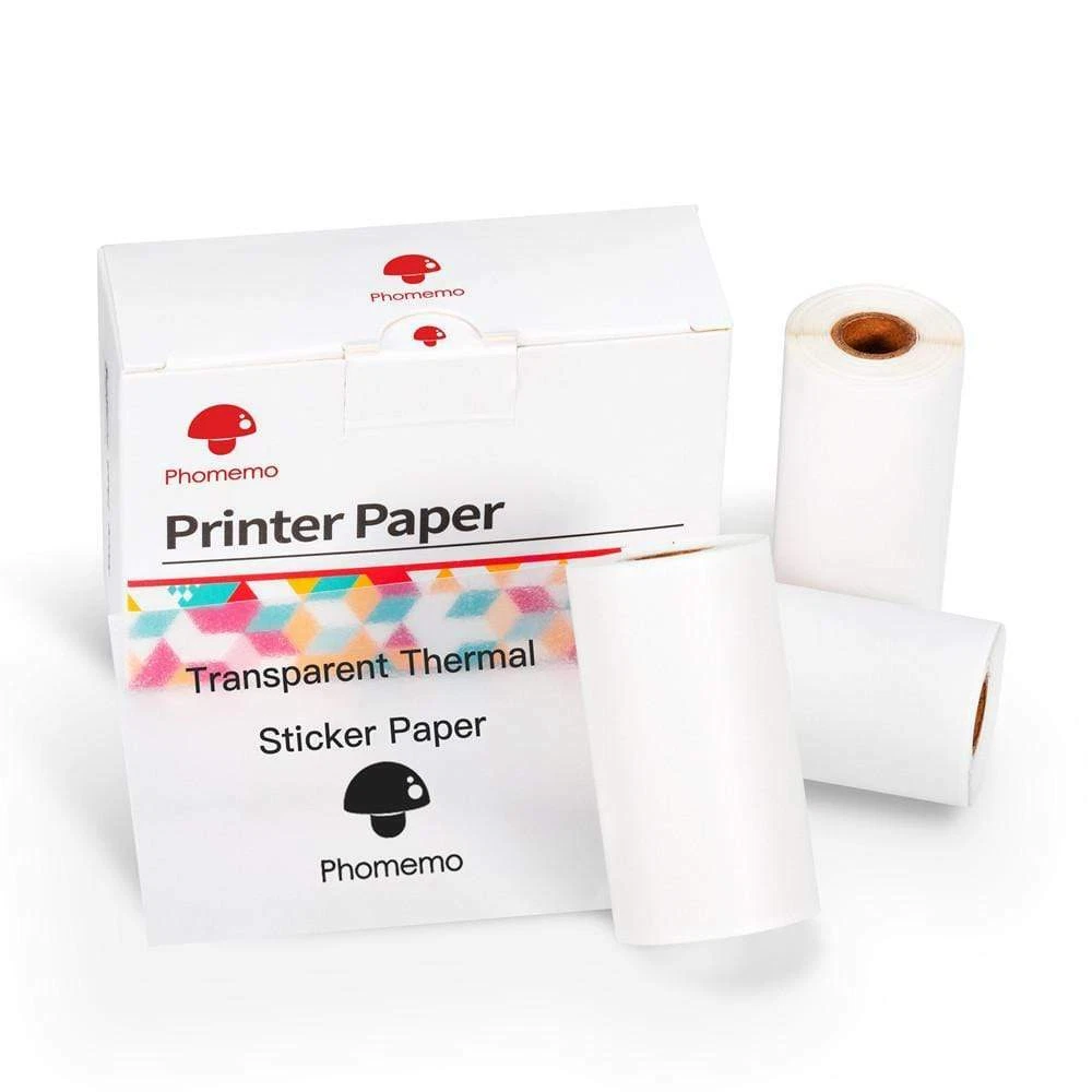 OLIVE- Phomemo Transparent Sticker Thermal Paper 50Mm*3.5M Clear Self ...