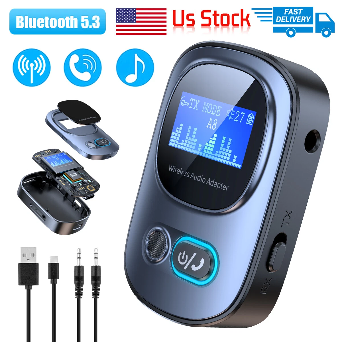 OLIVE- Portable Bluetooth 5.3 Usb Wireless Transmitter Receiver Audio ...