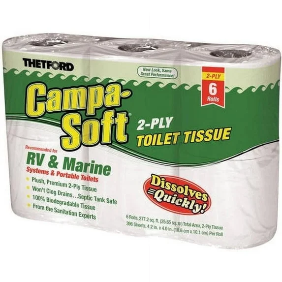 OLIVE- Portable Rv Biodegradable Toilet Tissue 6 Rolls 2 Ply Fast ...