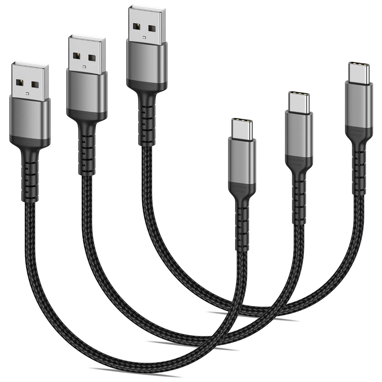 OLIVE- Short Usb C Cable 1Ft, 3 Pack Durable A To Type C Cord 1 Foot ...