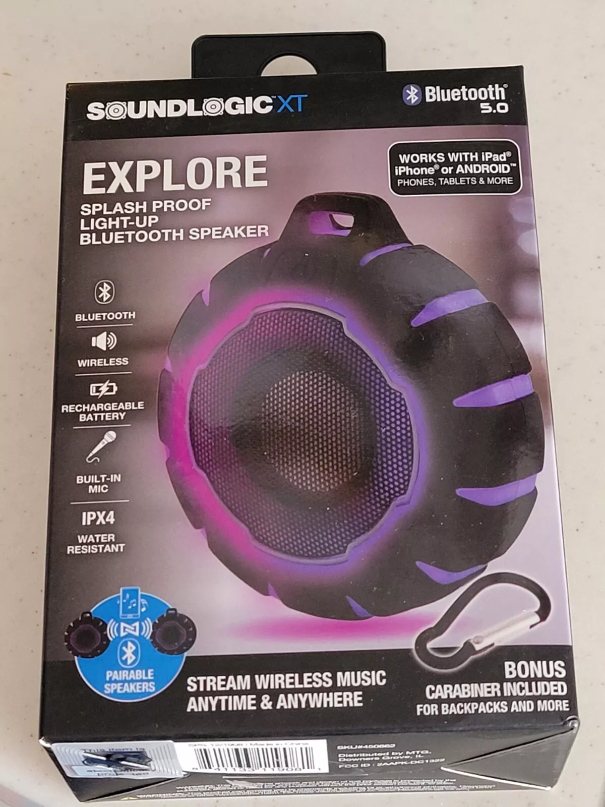 OLIVE- Soundlogic Xt Explore Splash Proof Light-Up Portable Bluetooth ...