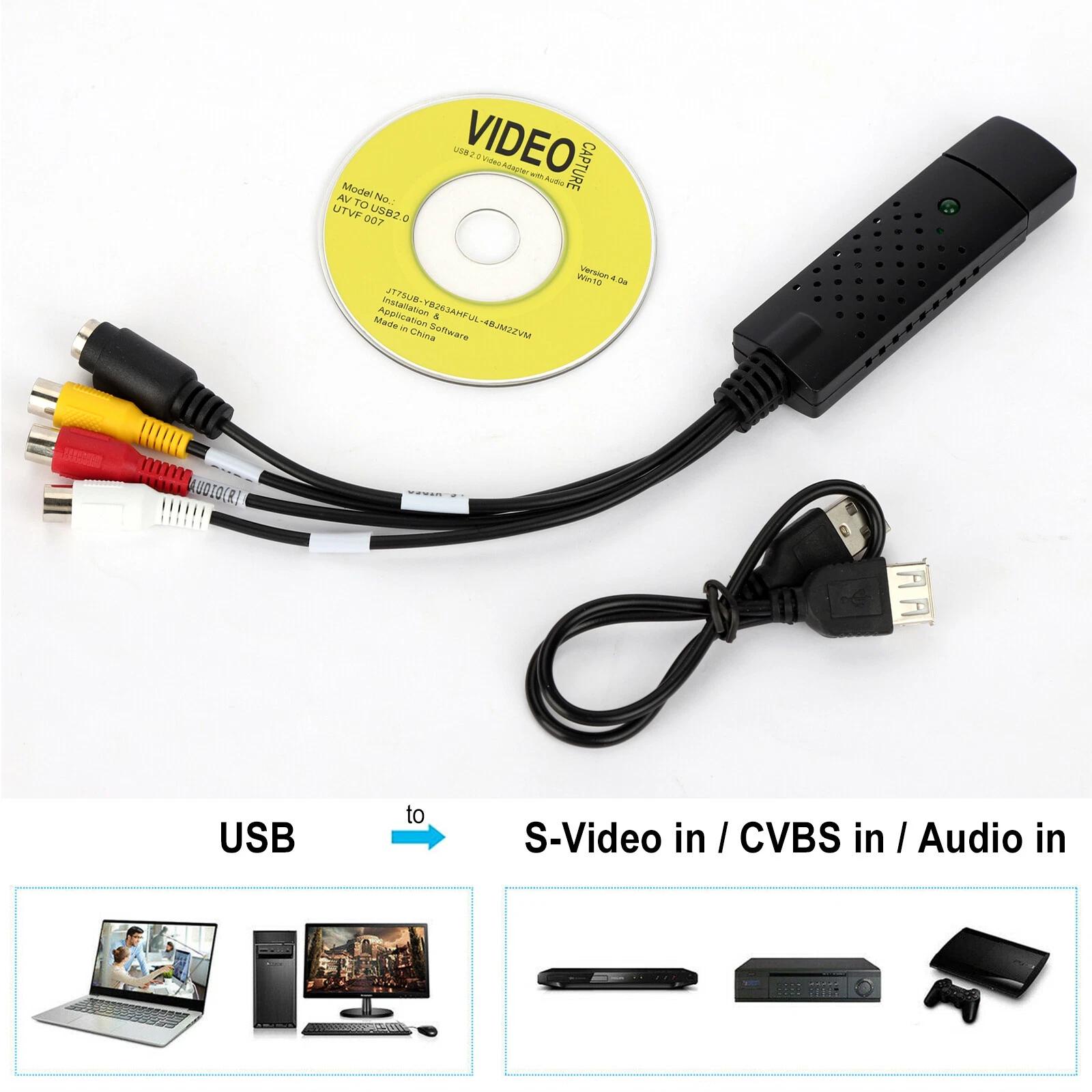 OLIVE- Usb Audio Video Vhs To Dvd Vcr Pc Hdd Converter Adapter Digital ...