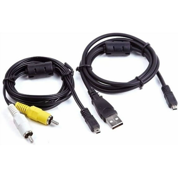 OLIVE- Usb Pc Data Sync+Av A/V Tv Video Cable Cord For Nikon Camera ...