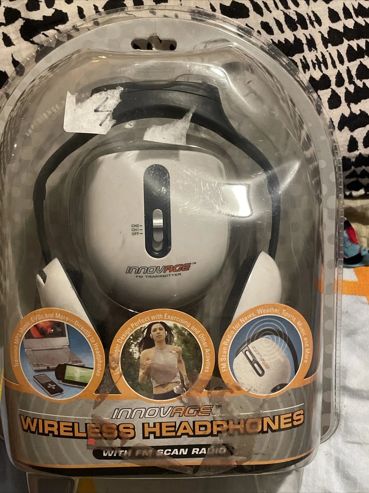 OLIVE- Wireless Headphones With Fm Scan Radio Innovage 2007 Sealed New ...