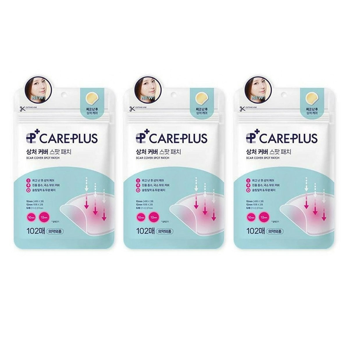 OLIVE YOUNG Care Plus Spot Cover Spot Patch 102 Count (3 Pack ...