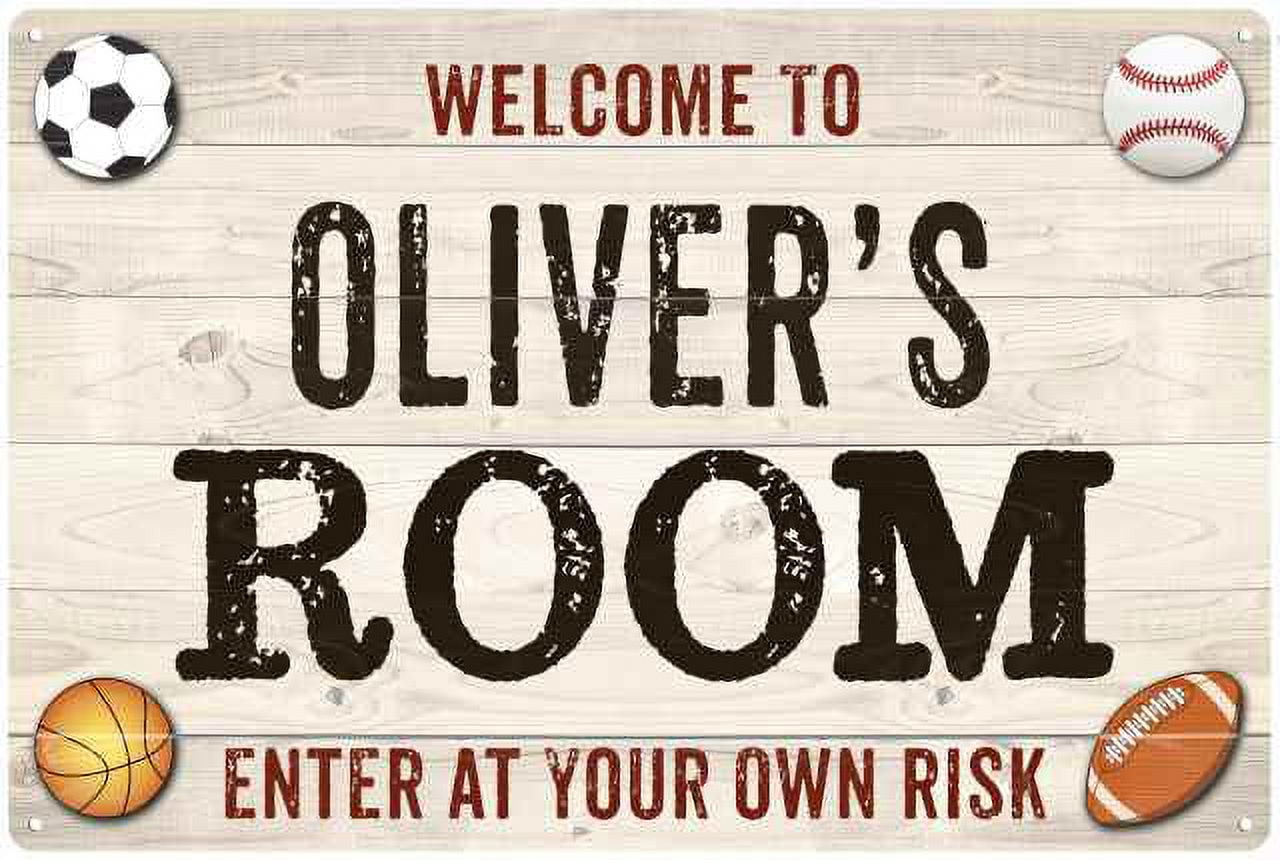 OLIVER'S Room Kids Bedroom Sign Boy's 8x12 Metal 208120090210 - Walmart.com