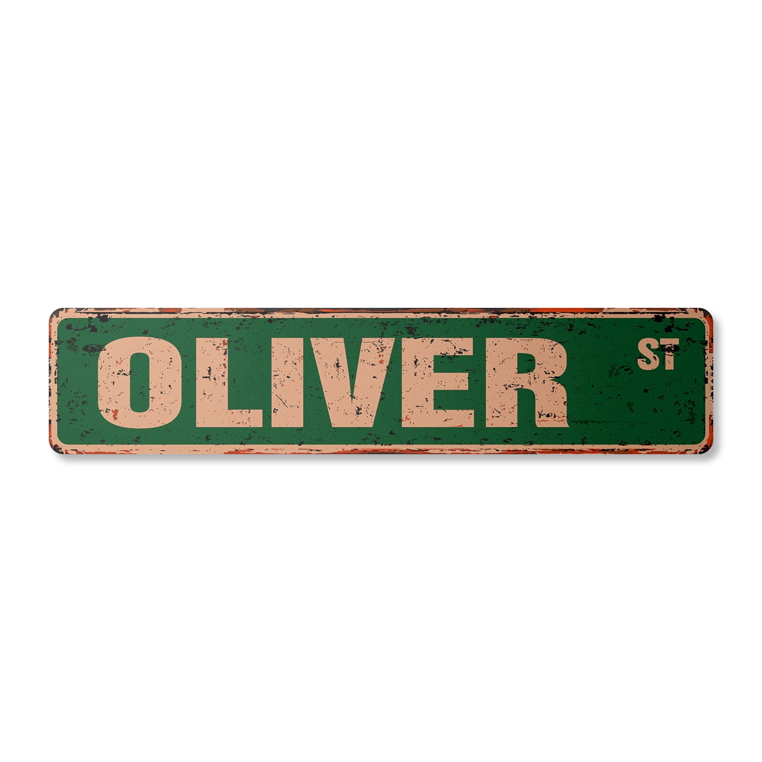 OLIVER Vintage Aluminum Street Sign Childrens Name Room Metal Sign ...