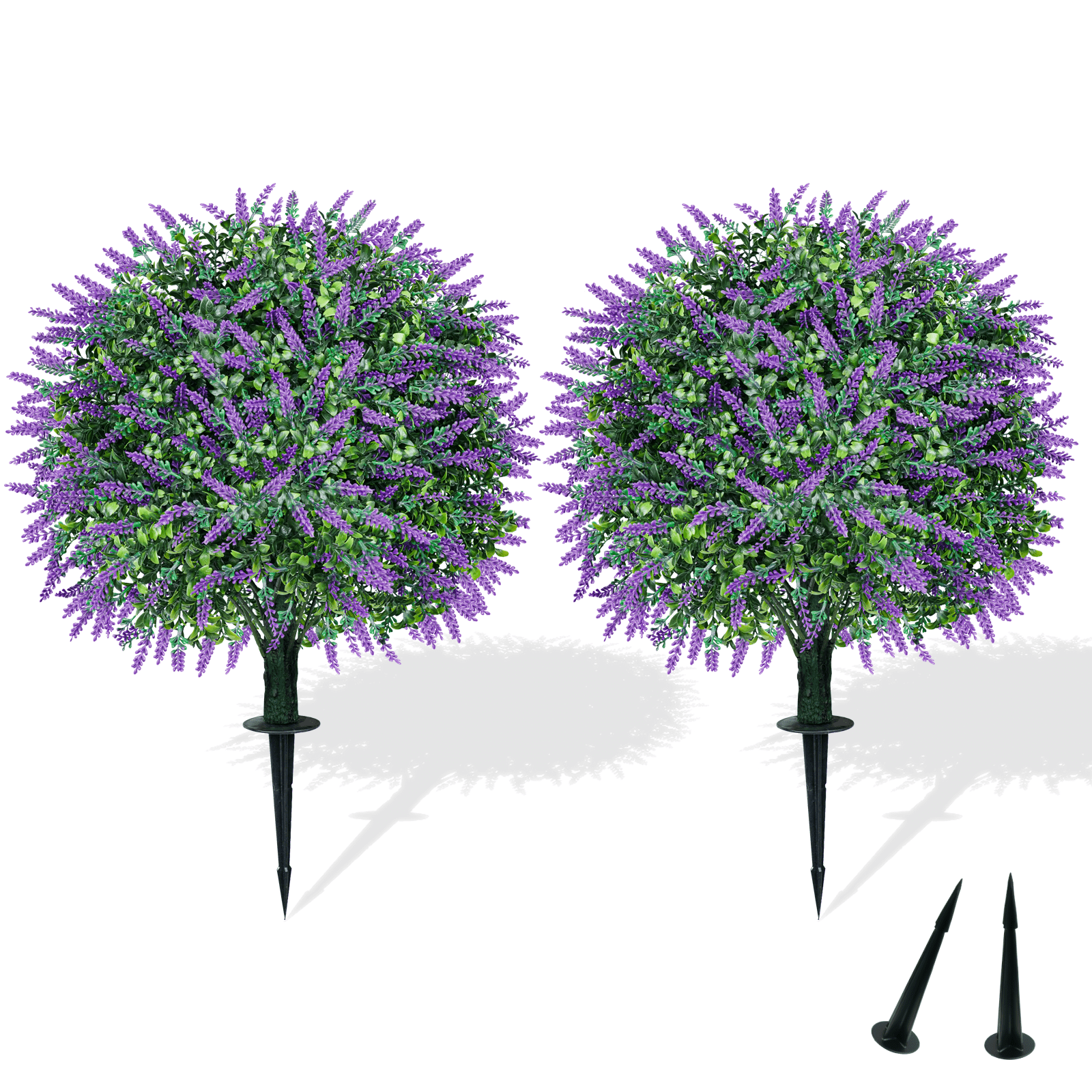 OLIVIVI Artificial Boxwood Topiary Ball with Lavender, Set of 2 ...