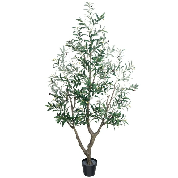Faux Olive Tree, 6ft Tall Olive Trees Artificial for Indoor with ...