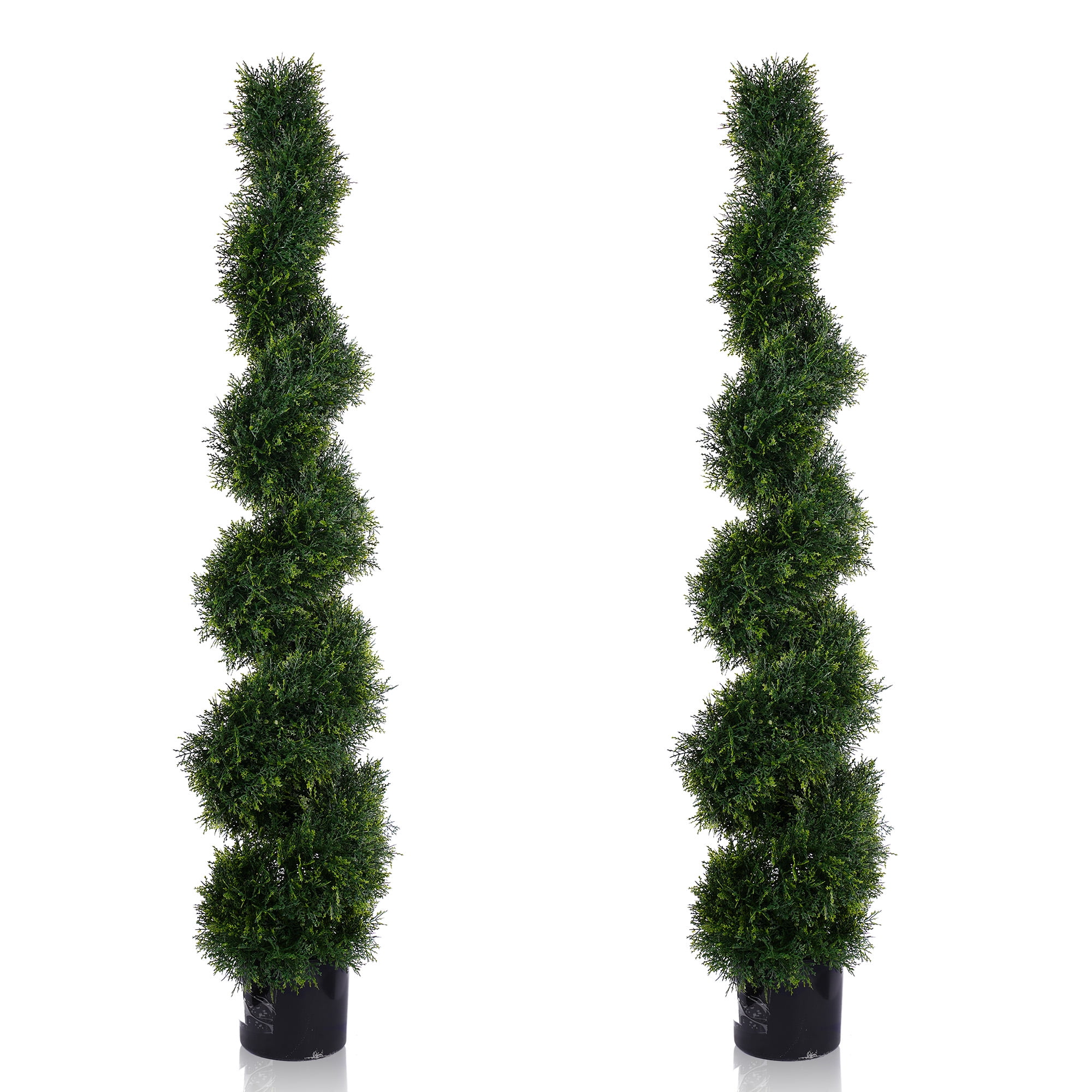 LINBONIO 5FT Artificial Spiral Cypress Tree,Topiary Trees Artificial ...