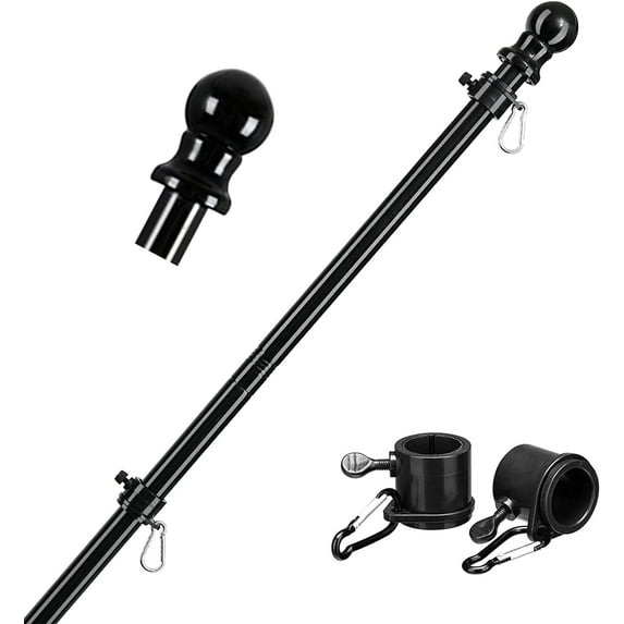 OLIYNEDY 6ft Tangle Free Flag Pole for House Garden Flag Pole Flag ...