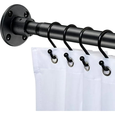 Matte Black Shower Curtain Rod 31-79 inches with Holders, Stainless ...
