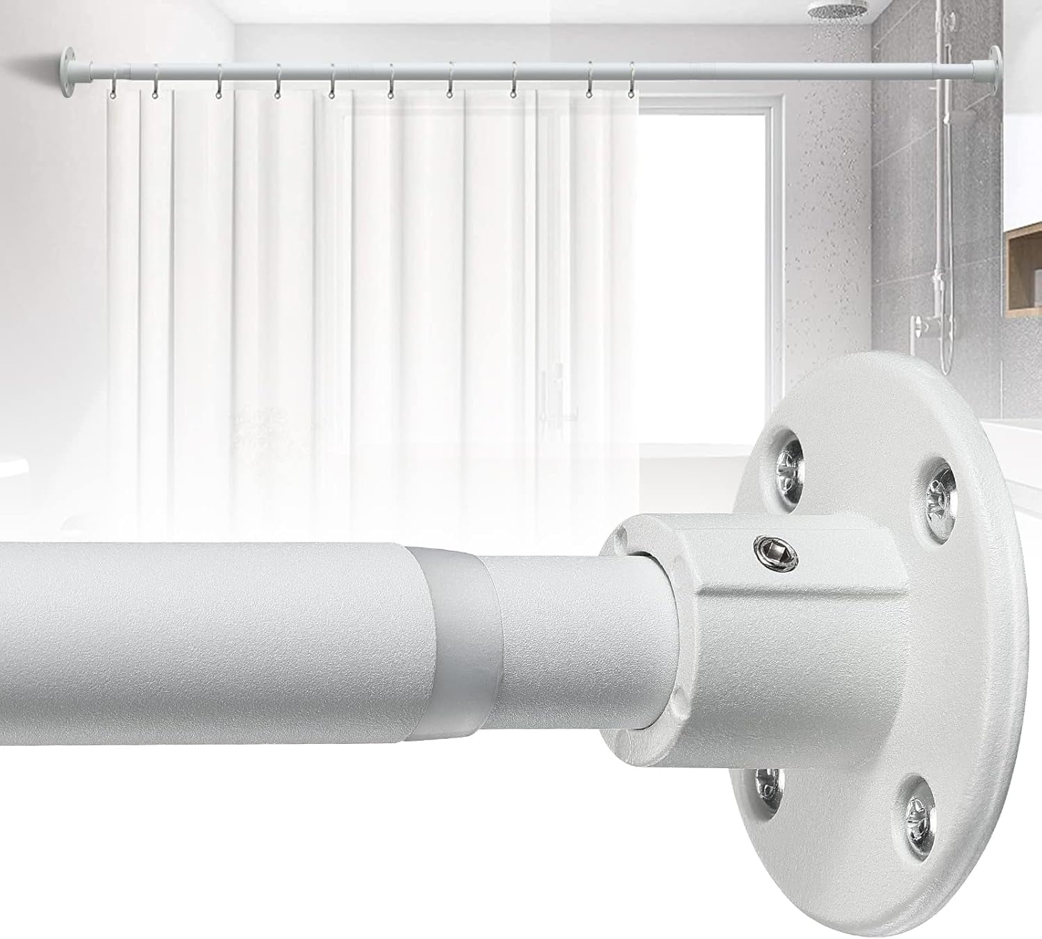 OLIYNEDY Shower Curtain Rod, Adjustable Shower Curtain Rods 29-78 ...