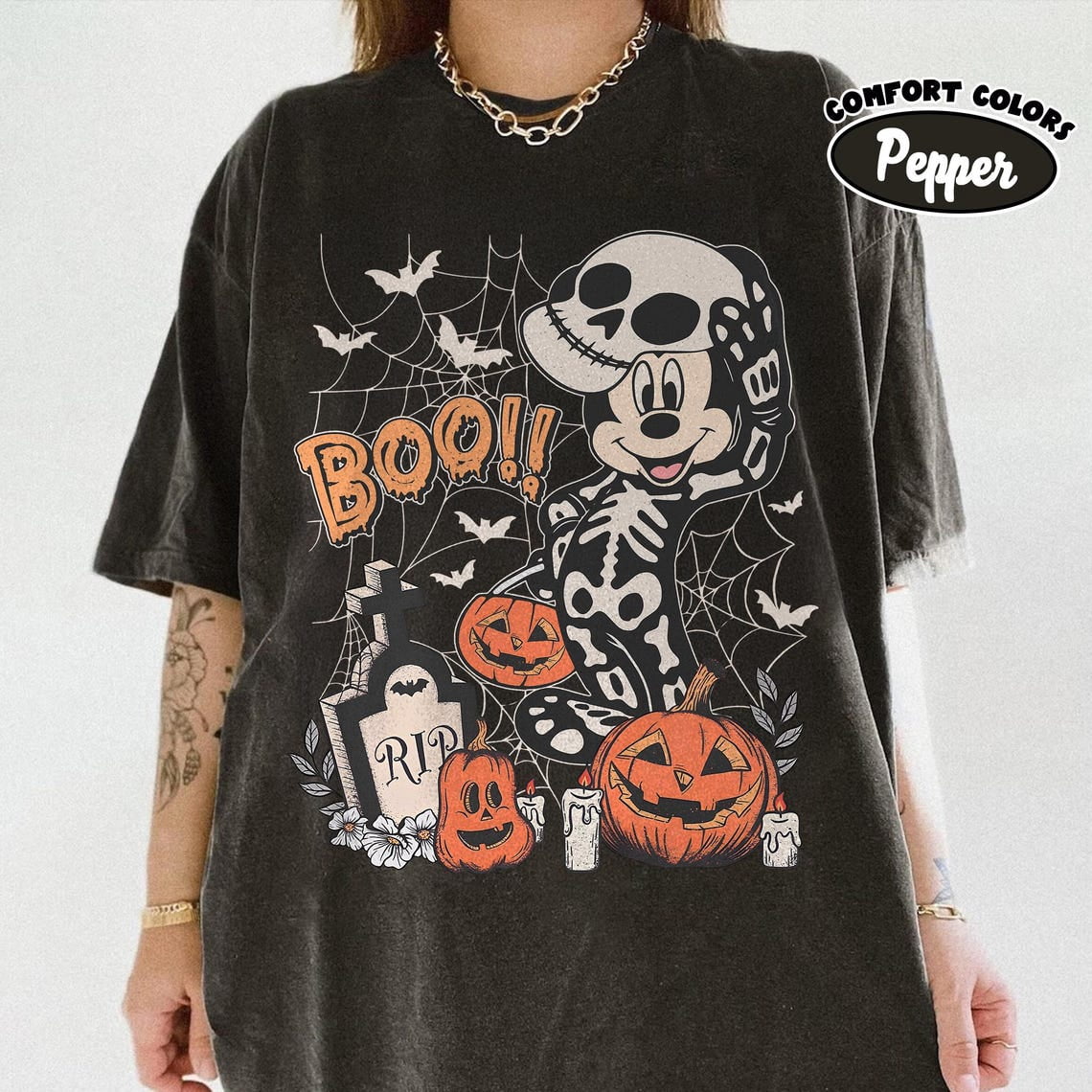 OLLIVO Boo Mickey Skeleton Costume Party Shirt, Mickey'S Not So Scary ...