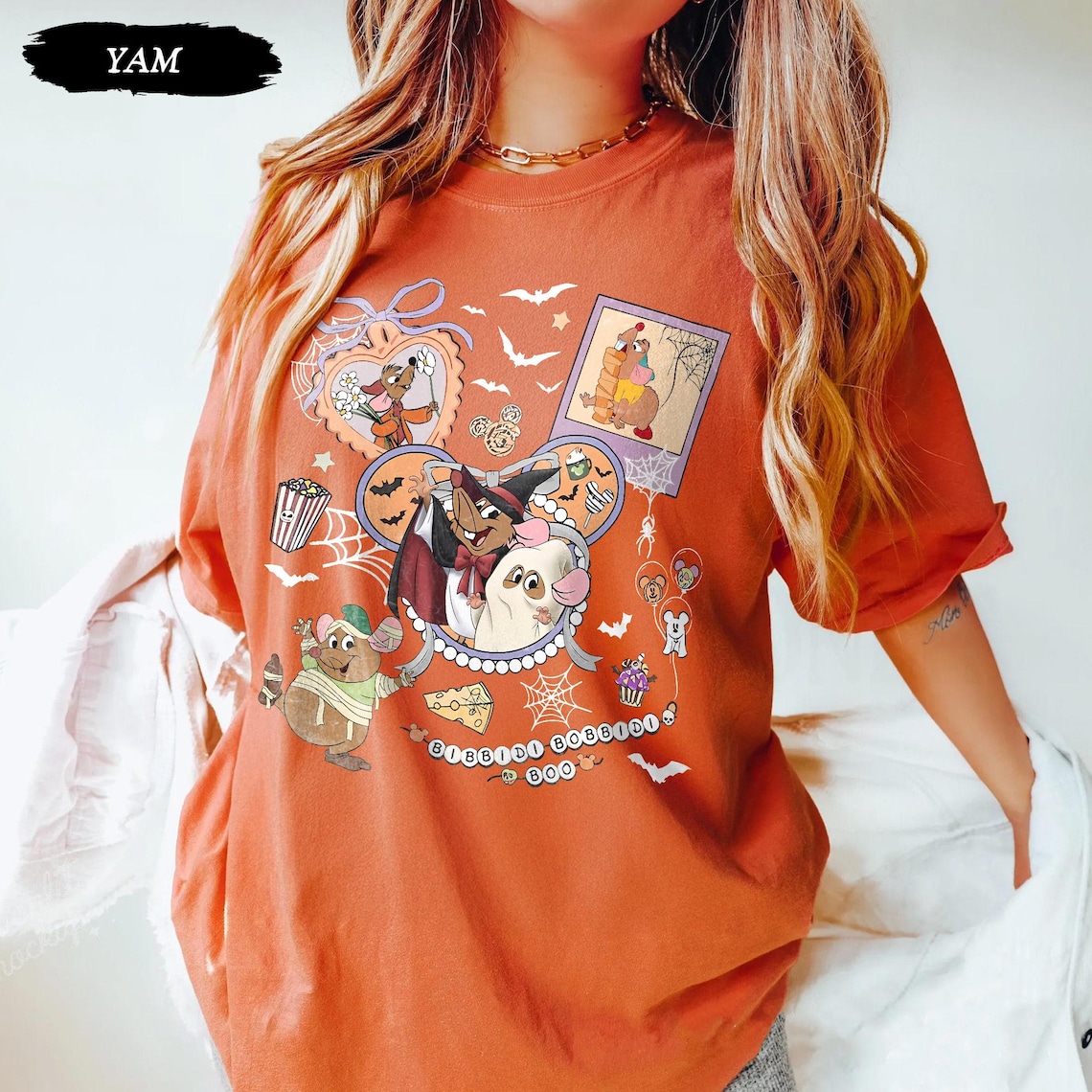 OLLIVO Coquette Disney Jaq & Gus Gus Mummy Halloween Shirt, Bibbidi ...