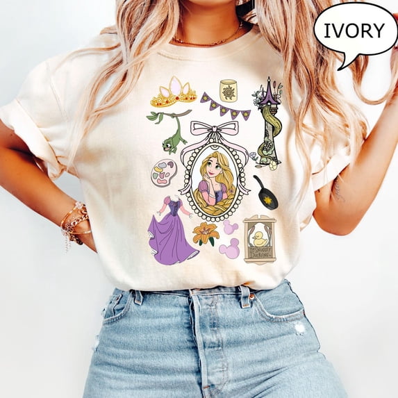 OLLIVO Coquette Disney Rapunzel T-Shirt, Princess Rapunzel Shirt ...