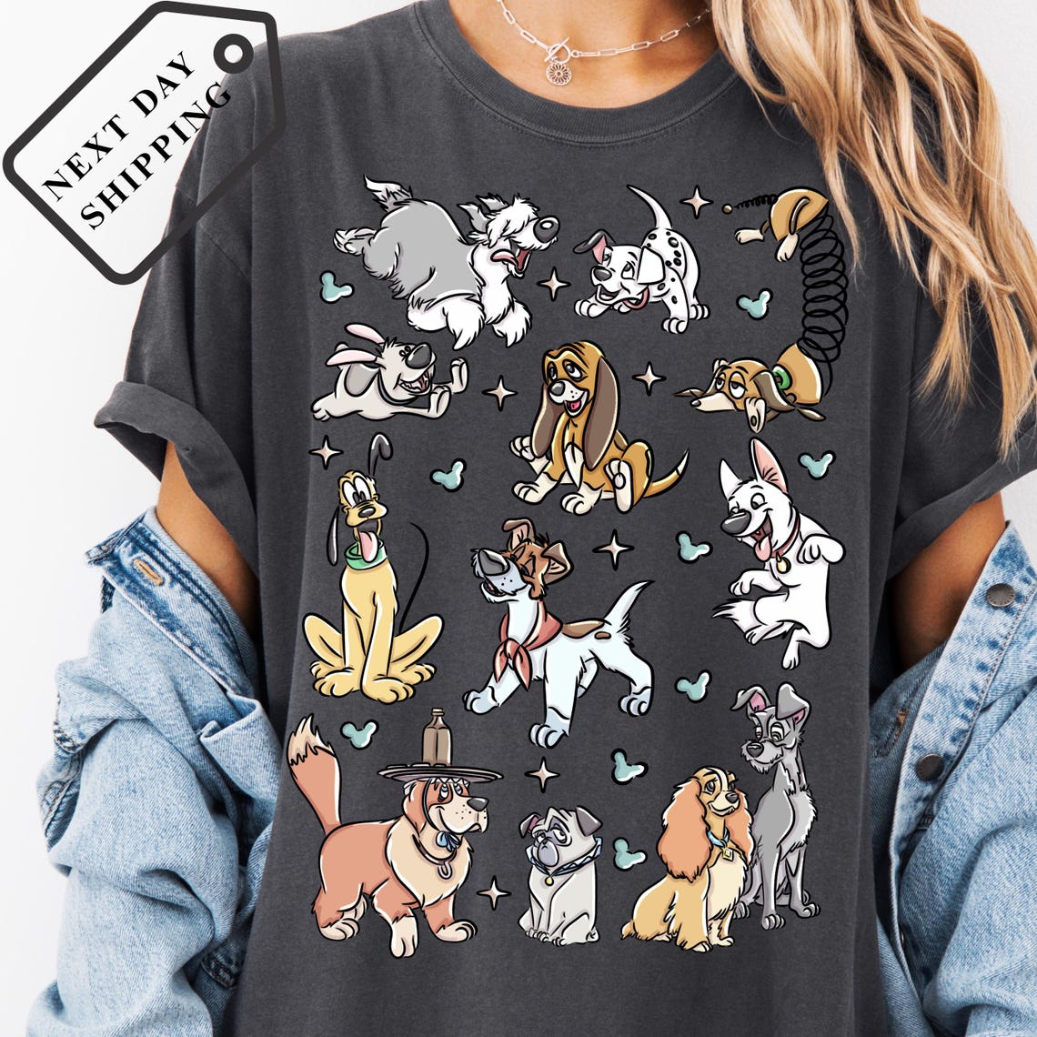 OLLIVO Disney Dogs Shirt, Retro Disney Dog Tee, Lady and the Tramp ...