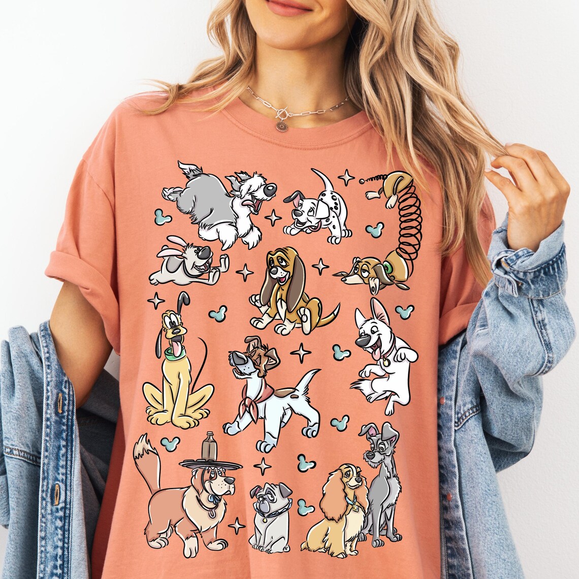 OLLIVO Disney Dogs Shirt, Retro Disney Dog Tee, Lady and the Tramp ...