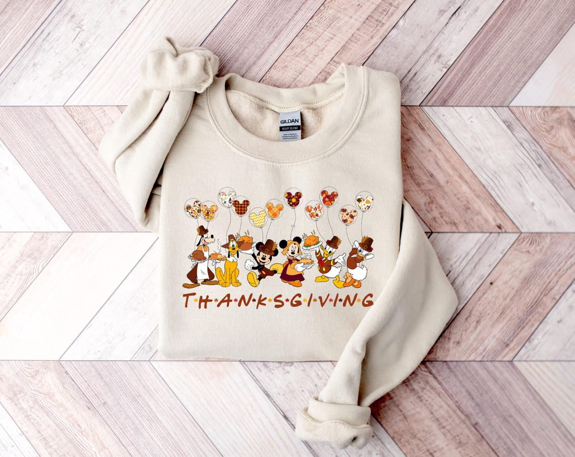 OLLIVO Disney Happy Thanksgiving Sweater, Mickey & Friends Thanksgiving ...