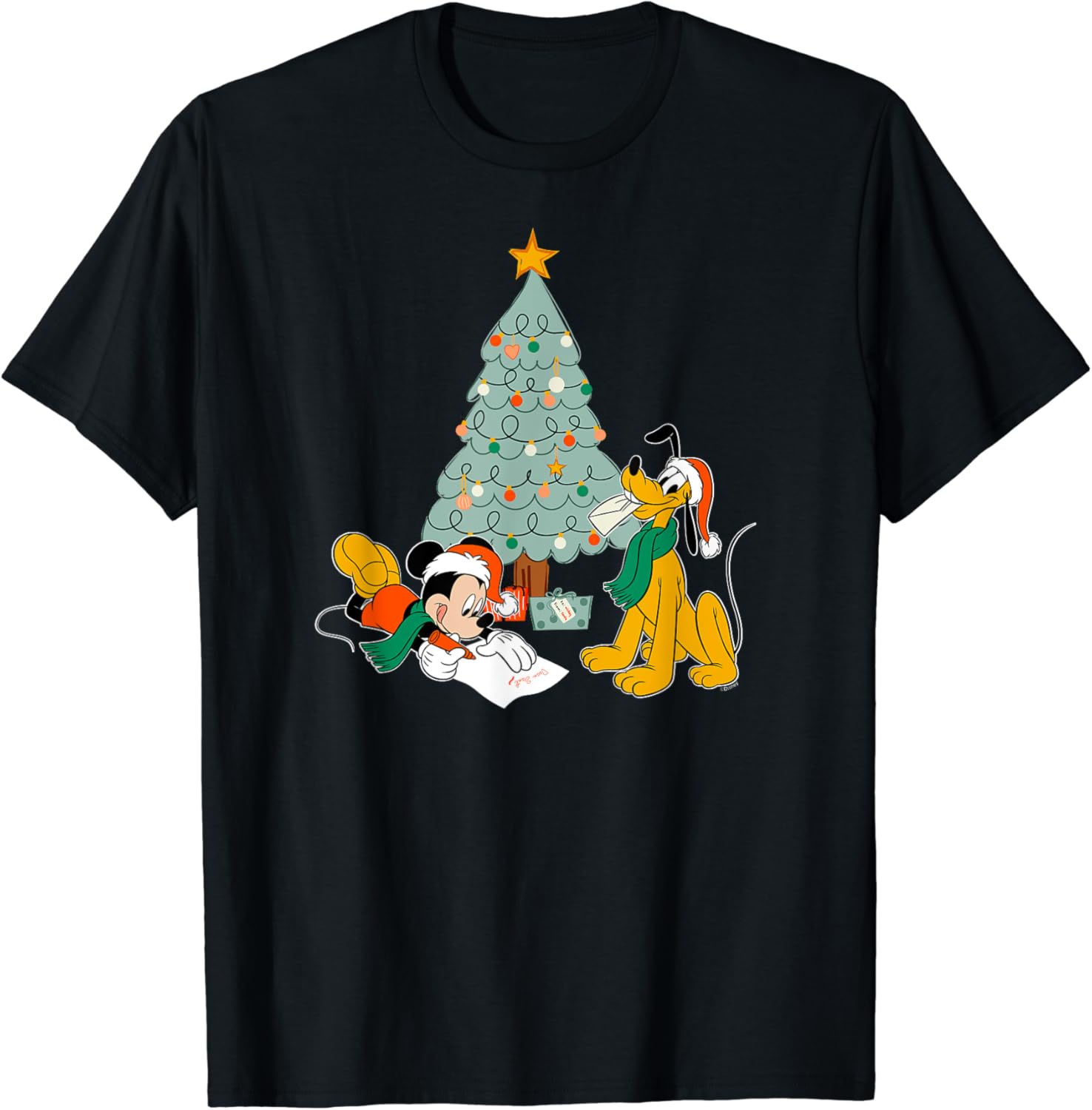 OLLIVO Disney Mickey Mouse and Pluto Noel Letter to Jolly Man T-Shirt ...