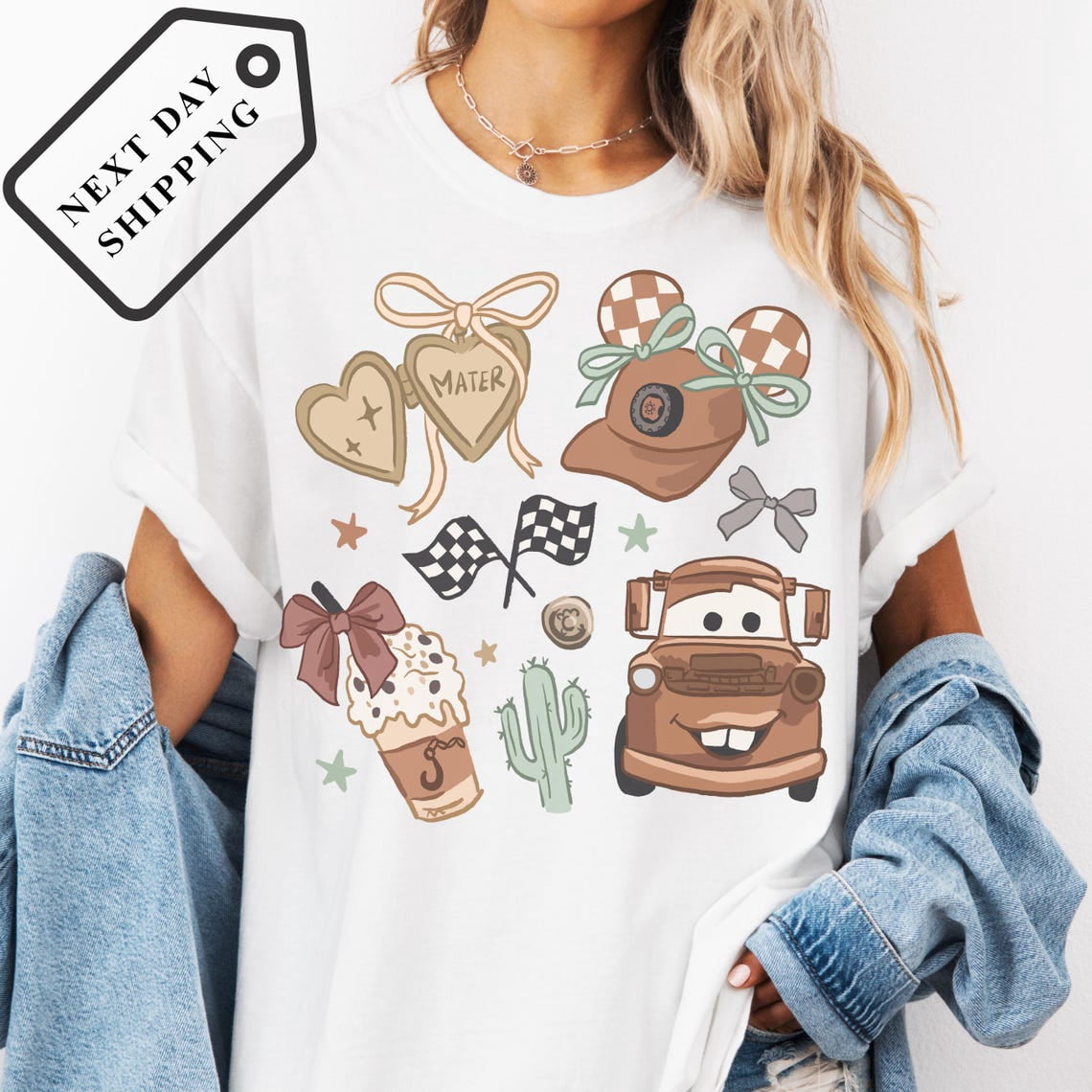 OLLIVO Disney Tow Mater Coquette Bow Shirt Disney Cars Shirt Disney ...