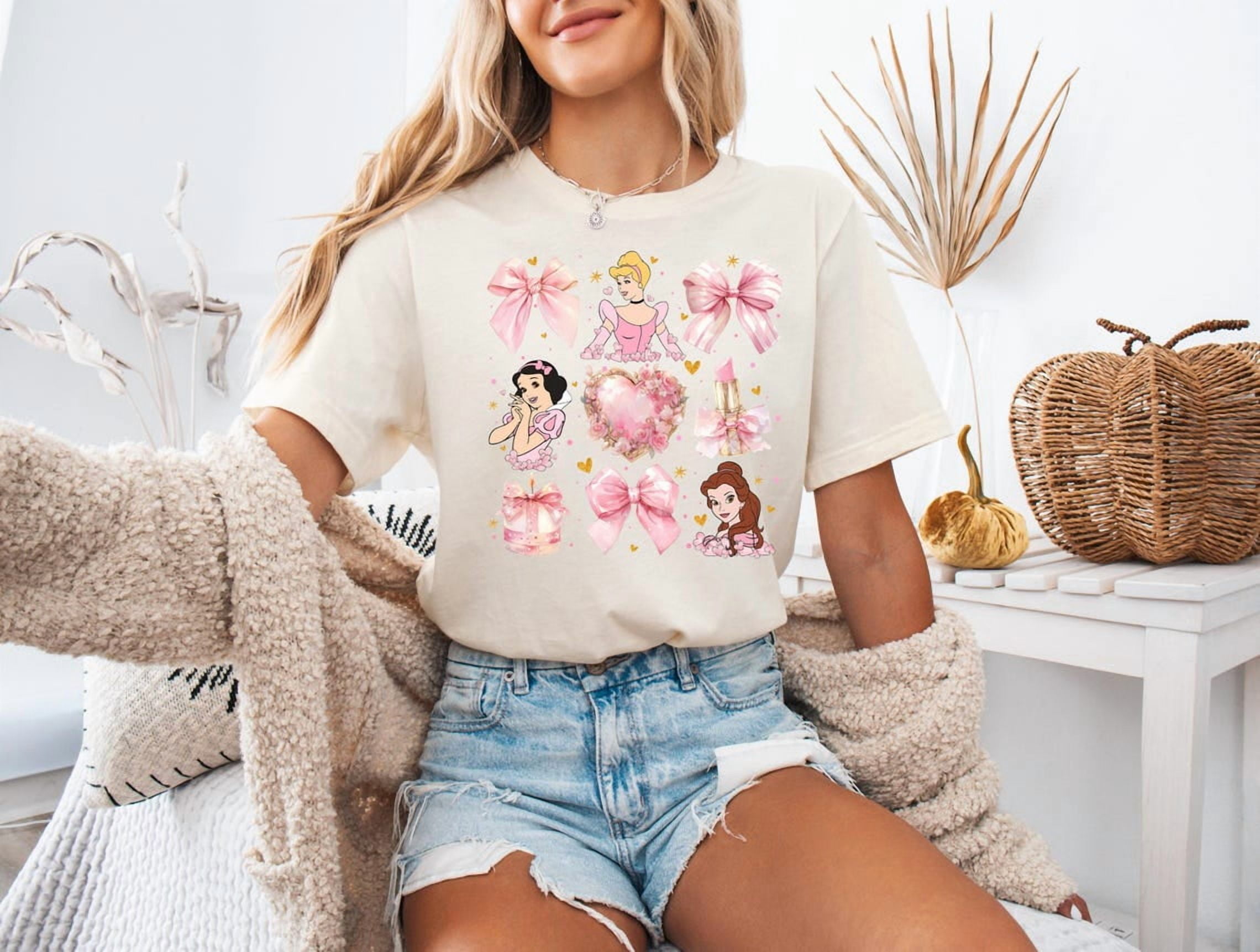 OLLIVO Pink Princess Squad Shirt, Coquette Disney Tee, Belle Cinderella ...