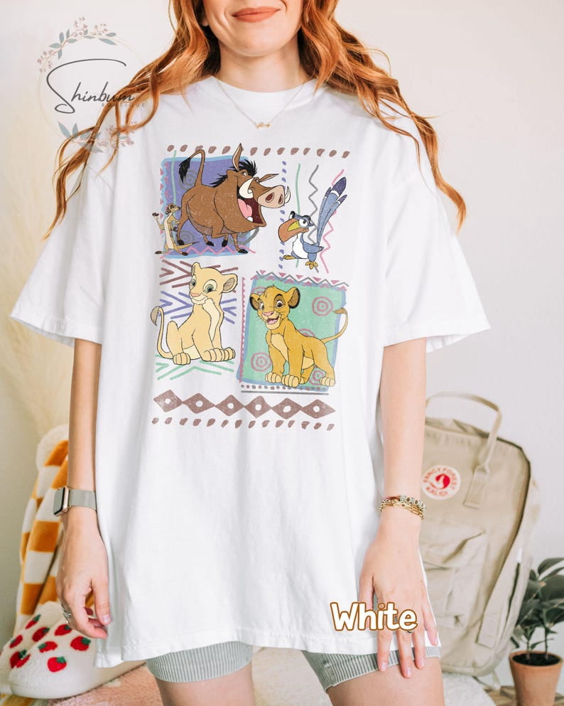 OLLIVO Retro 90s Disney Lion King Simba And Timon Shirt, Vintage Lion ...
