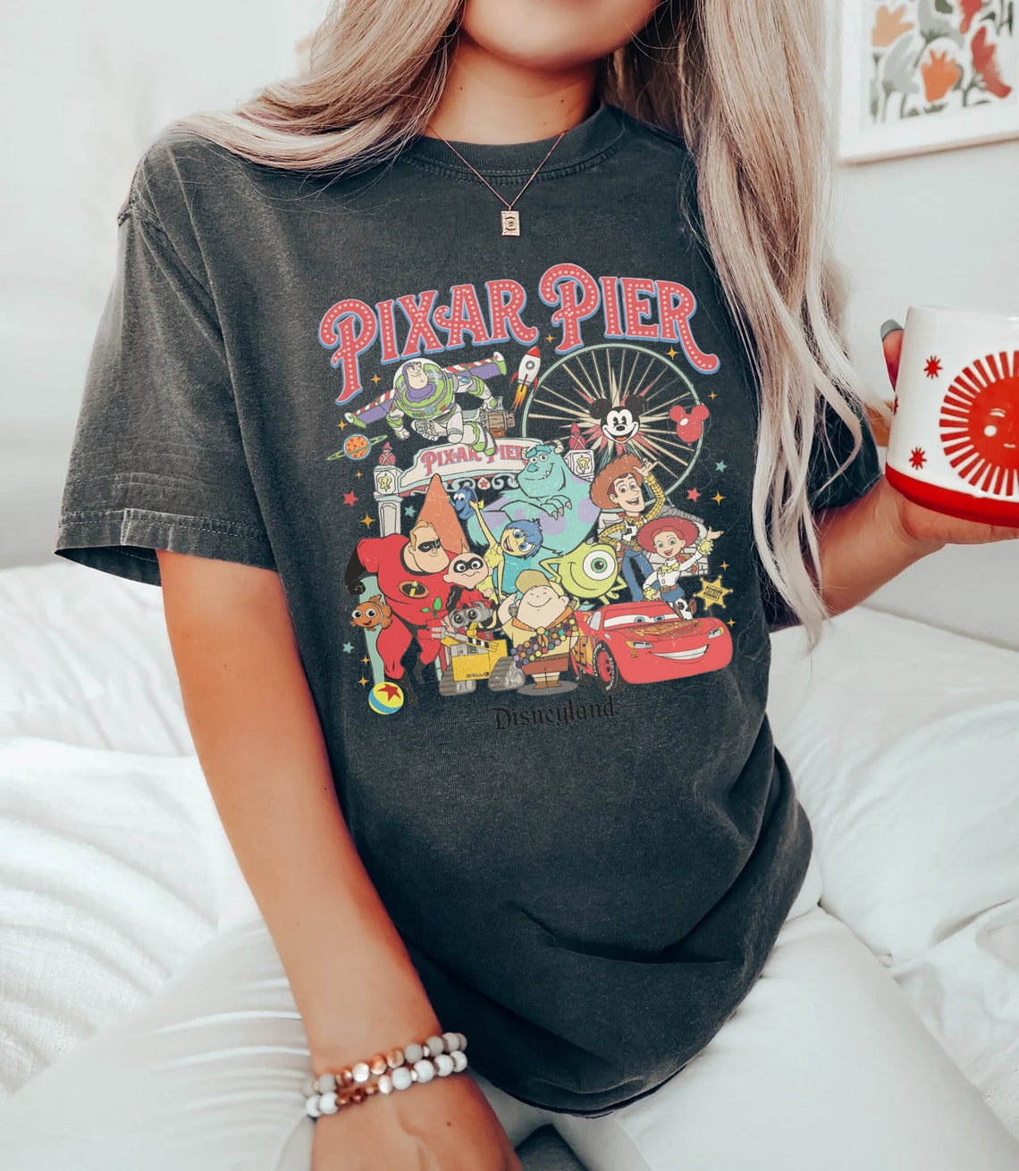 OLLIVO Vintage Meet me at Pixar Pier Disney characters shirt,Disneyland ...