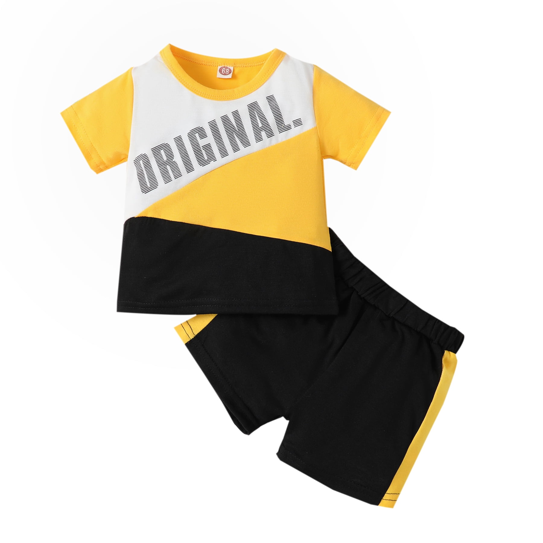 OLLUISNEO Newborn Baby Boys Clothes Crew Neck Short Sleeve Letter T ...