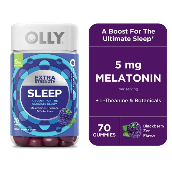 OLLY Extra Strength Sleep Gummy Supplement, 5mg Melatonin, L Theanine ...