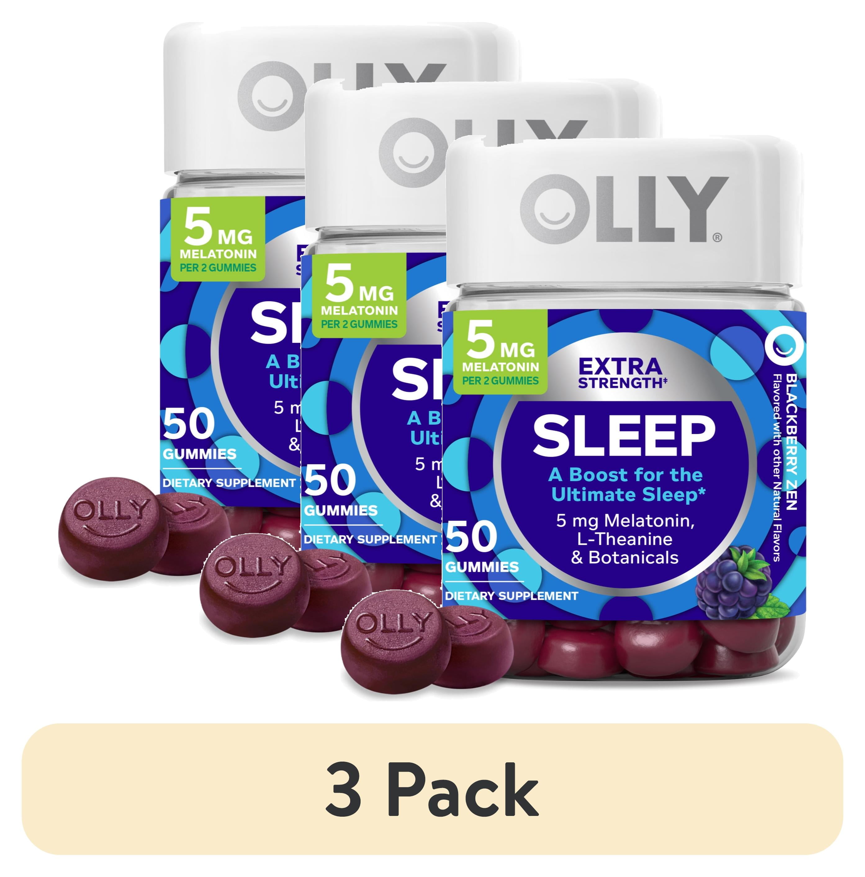 (3 pack) OLLY Extra Strength Sleep Gummy Supplement, 5mg Melatonin ...