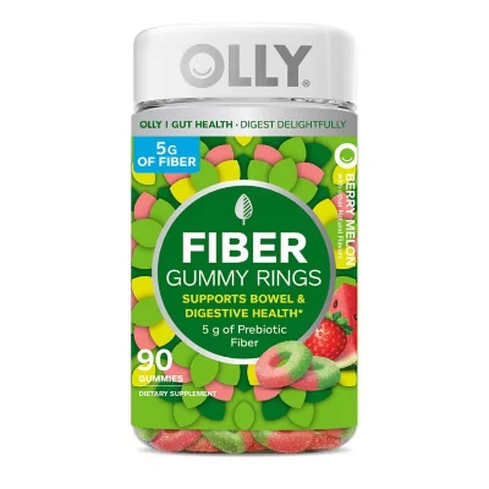OLLY Fiber Gummy Rings 5G Prebiotic Fiber, Strawberry Watermelon 90 Ct ...