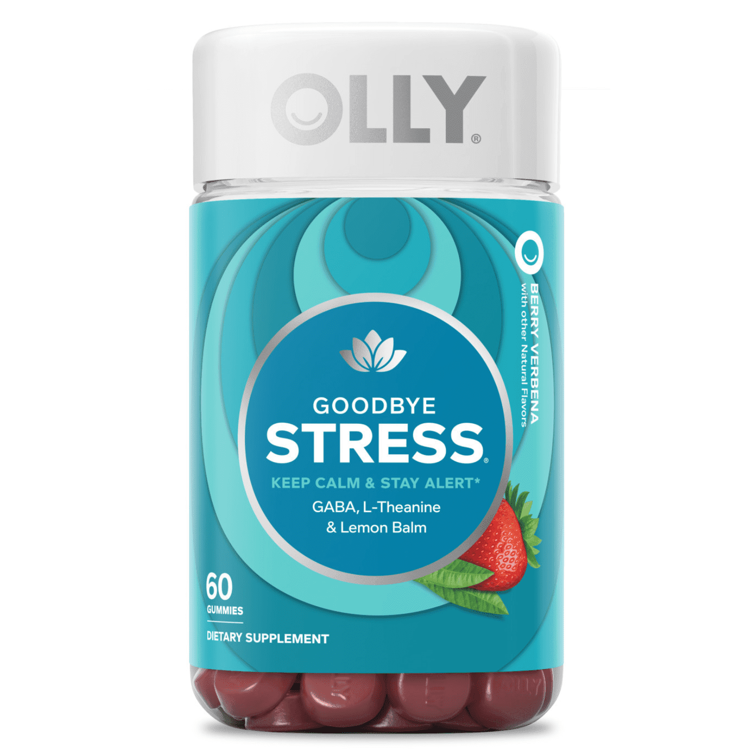 OLLY Goodbye Stress Gummies, GABA, L-Theanine, Lemon Balm, Chamomile ...