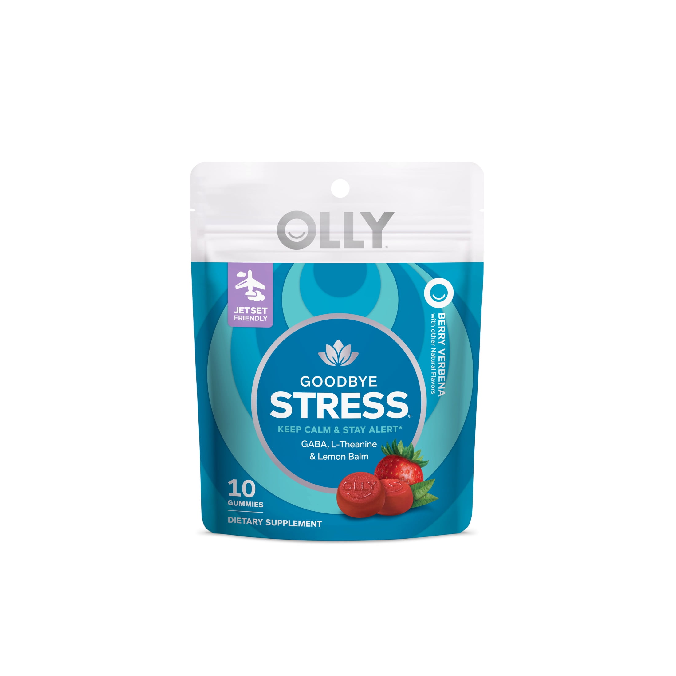 OLLY Goodbye Stress Gummy, GABA, L-Theanine, Lemon Balm, Chamomile ...