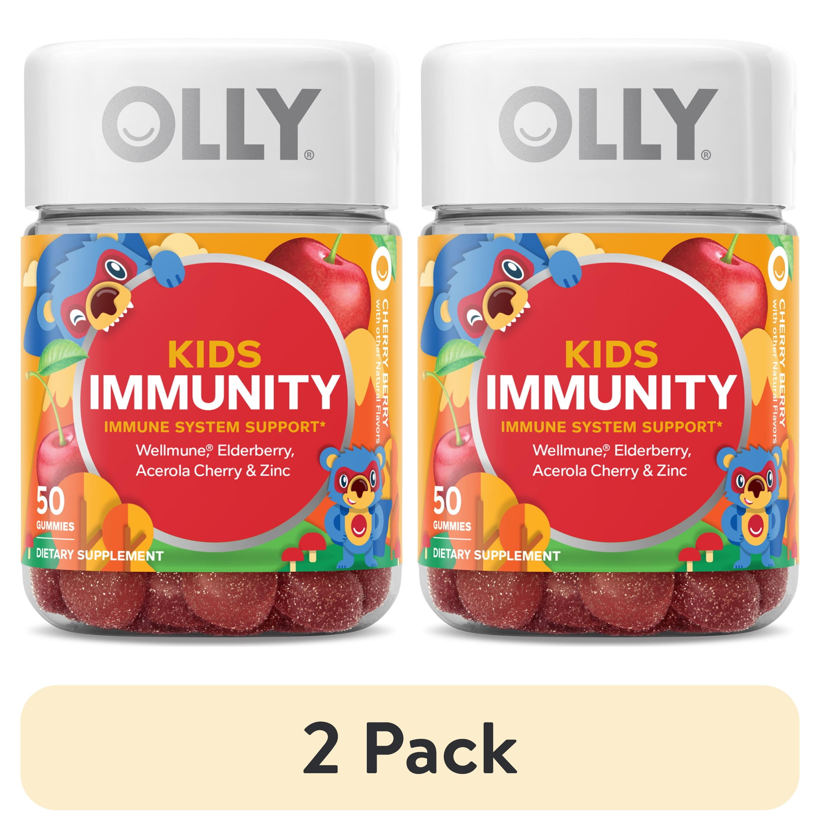 (2 pack) OLLY Kids Immunity Gummy Supplement with Wellmune and ...